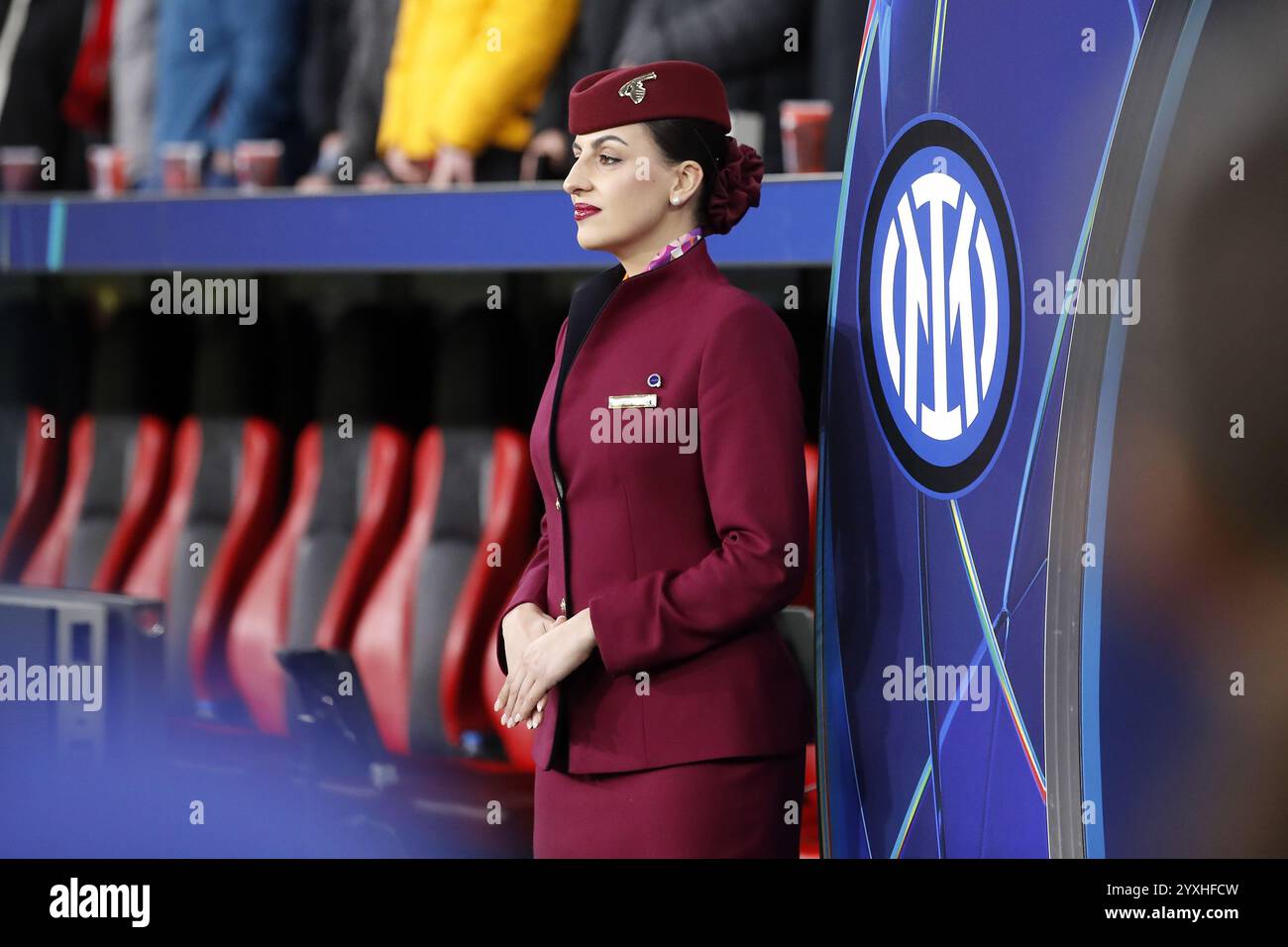 LEVERKUSEN - Stewardess Qatar Airways during the UEFA Champions league ...