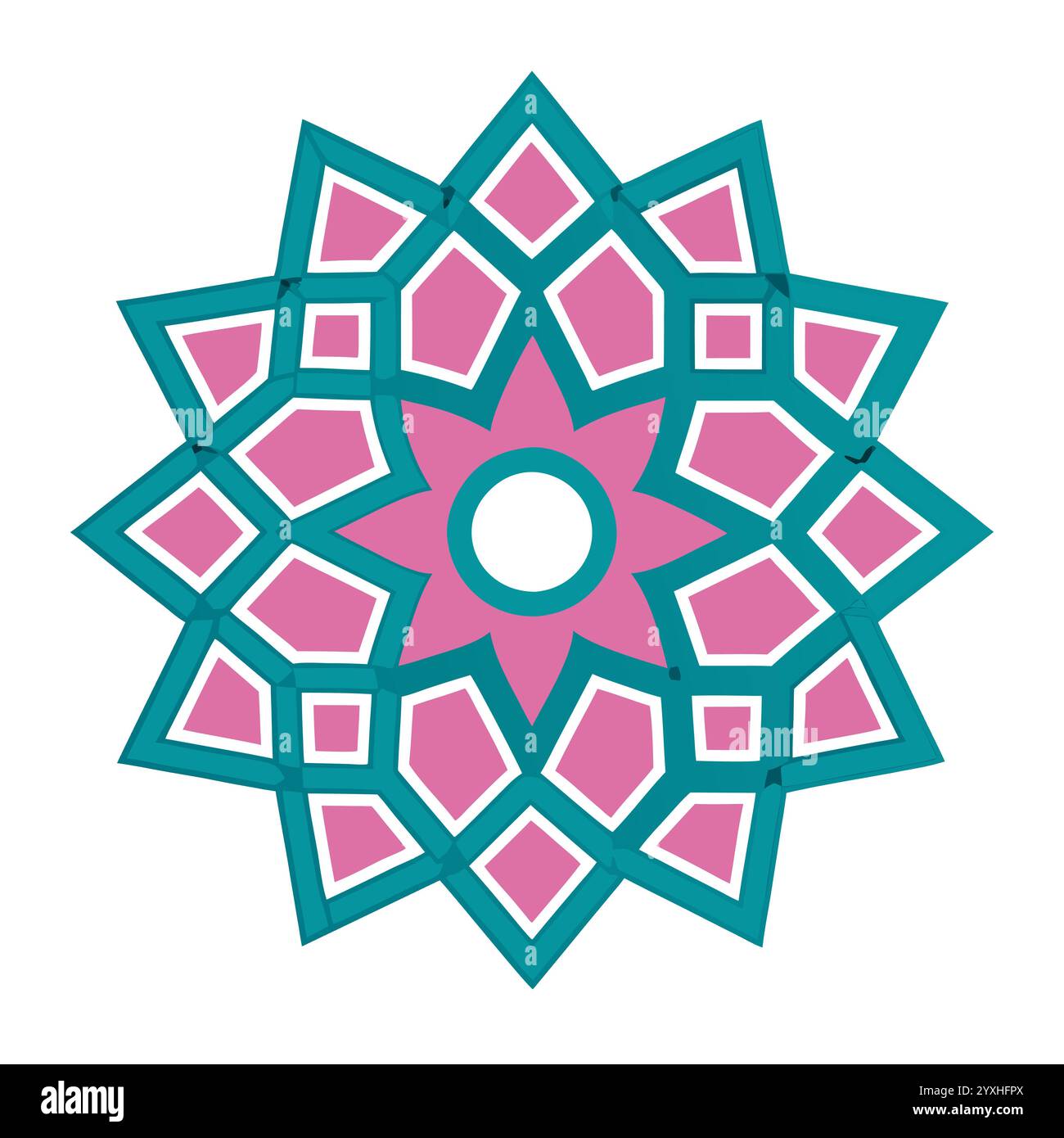 Islamic decorations in the dome of the Prophet's Mosque in Saudi Arabia ...