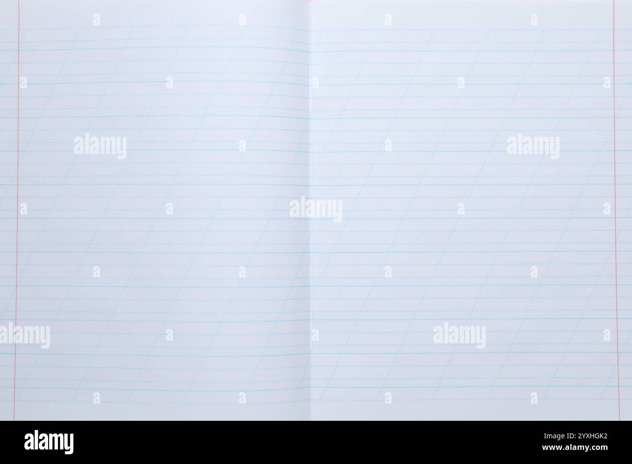 Open copybook as background, top view. School stationery Stock Photo ...