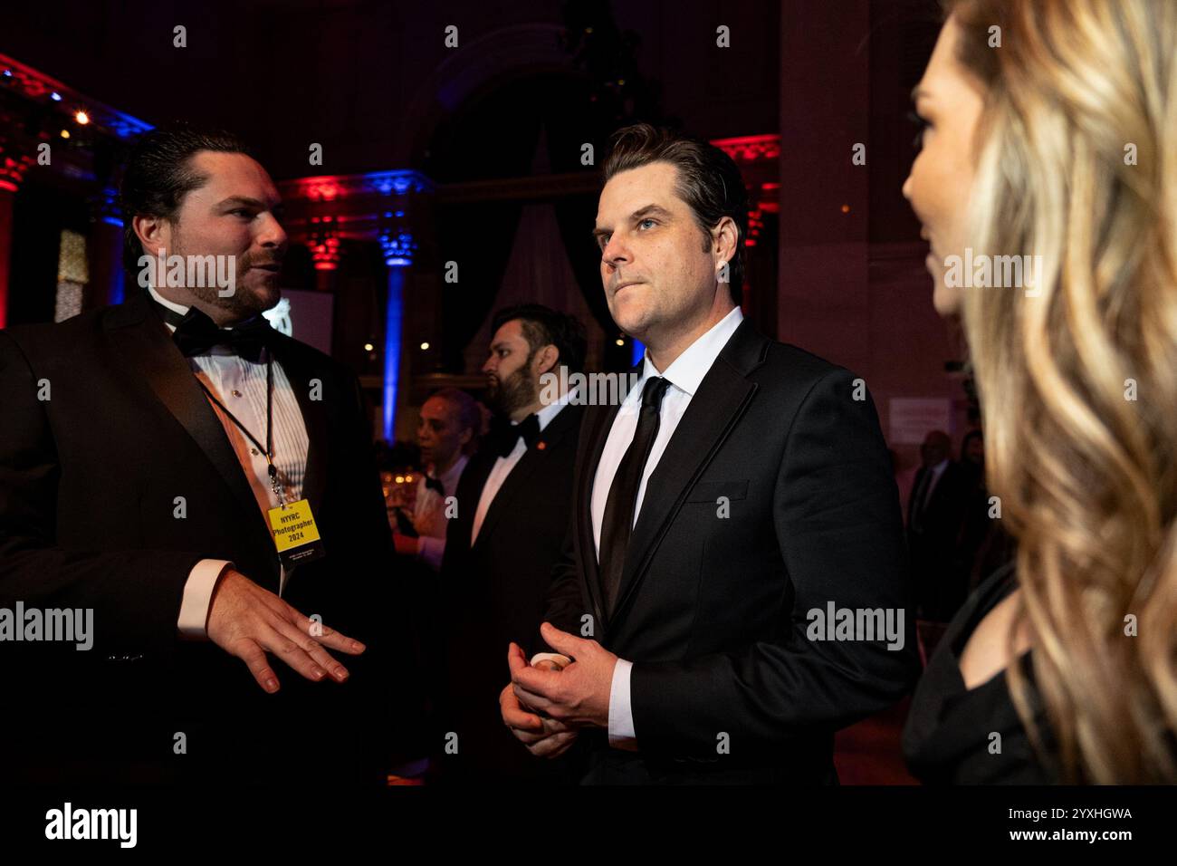 New York, New York, USA. 15th Dec, 2024. Matt Gaetz arrives with his ...