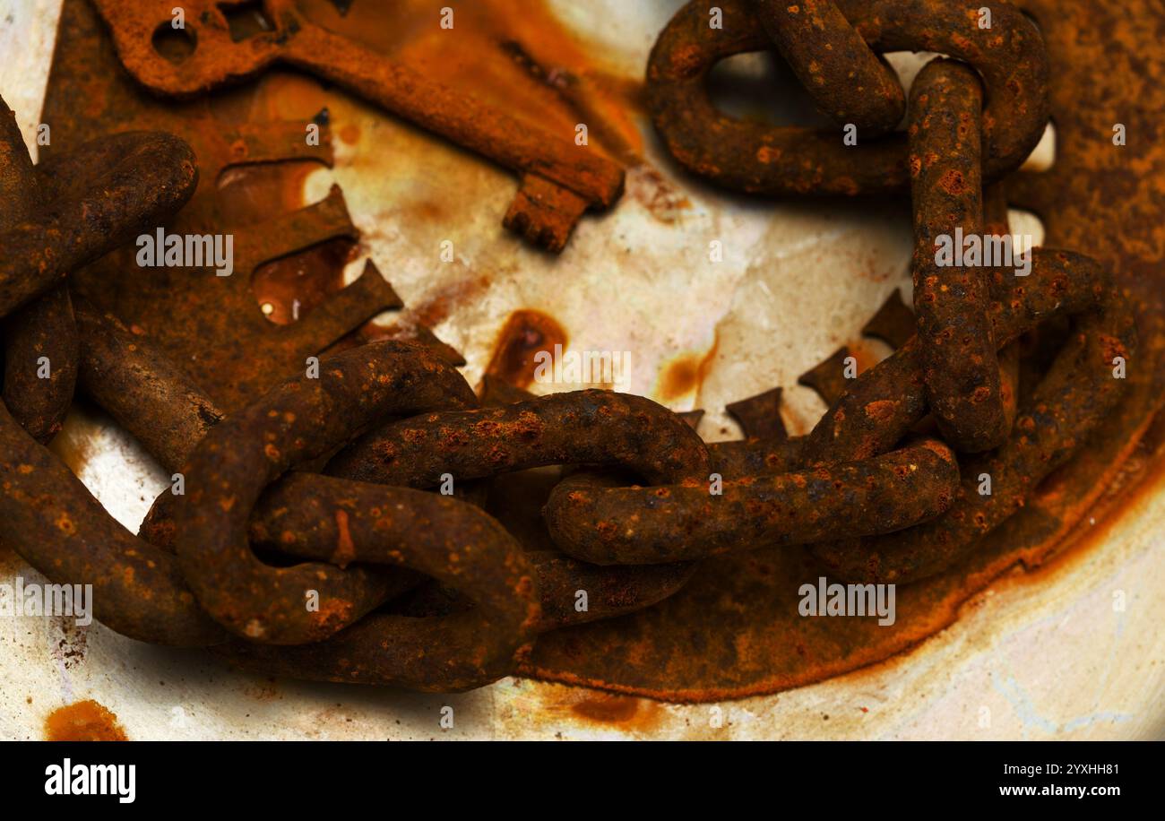 industrial decay background with several rusty objects Stock Photo - Alamy