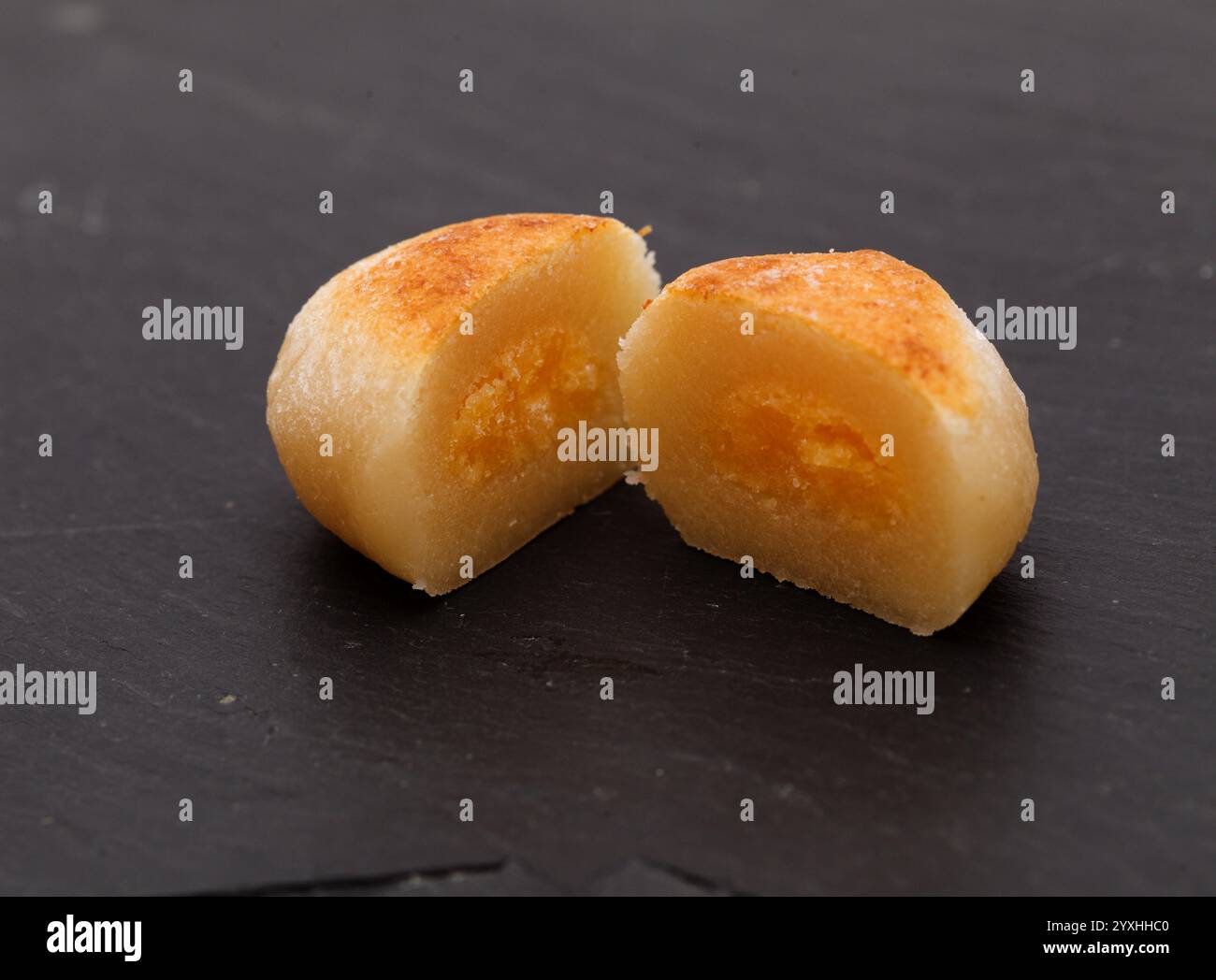 Pastel de yema, candied yolk covered in marzipan, one of many Spanish ...