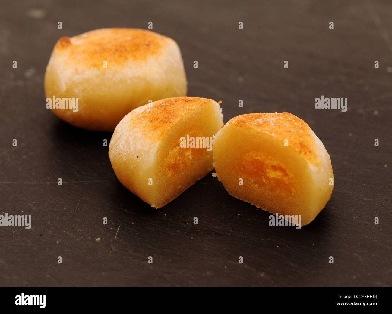 Pastel de yema, candied yolk covered in marzipan, one of many Spanish ...