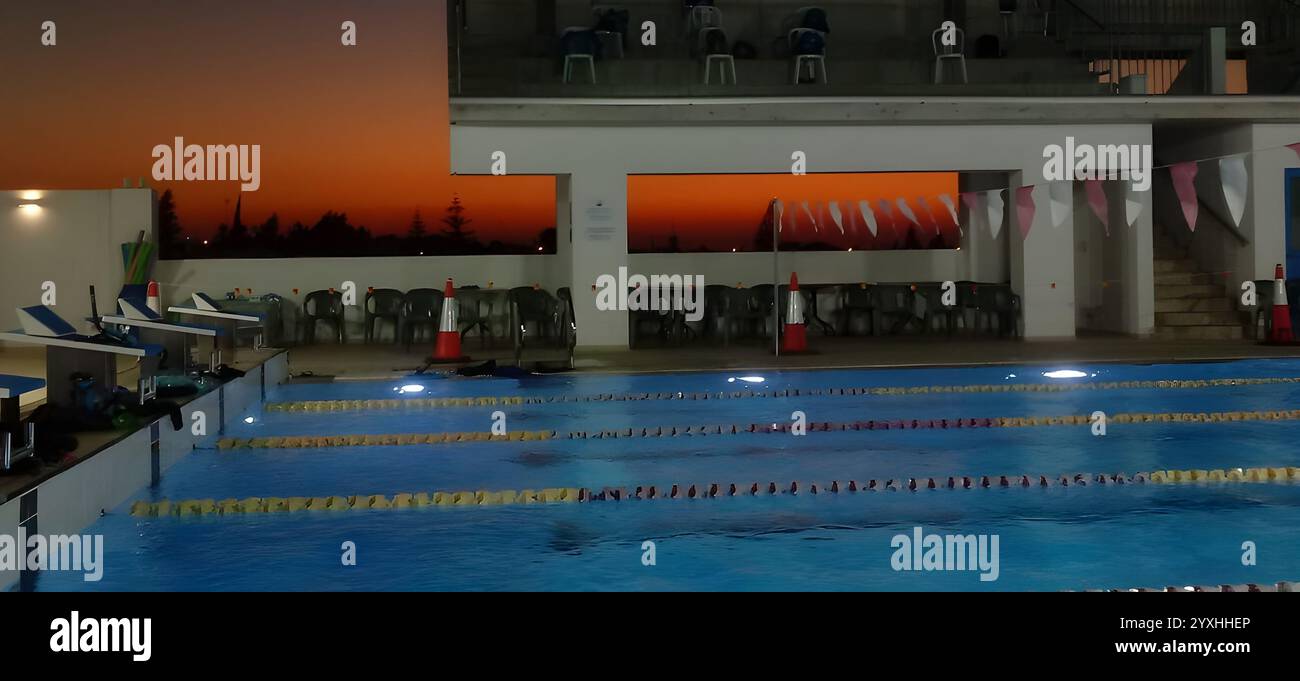 This photo captures an outdoor swimming pool in Paralimni, Cyprus ...