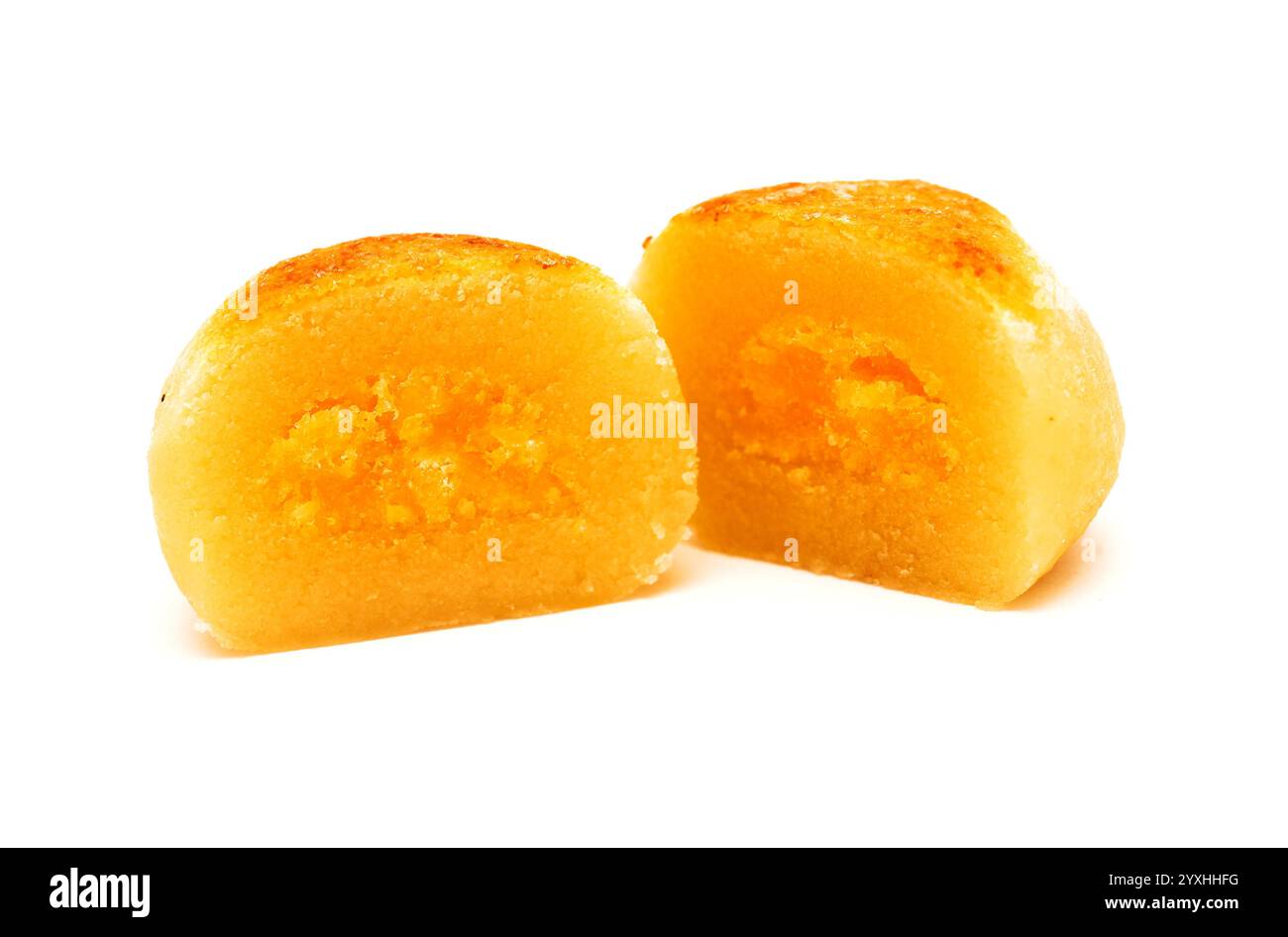 Pastel de yema, candied yolk covered in marzipan, one of many Spanish ...