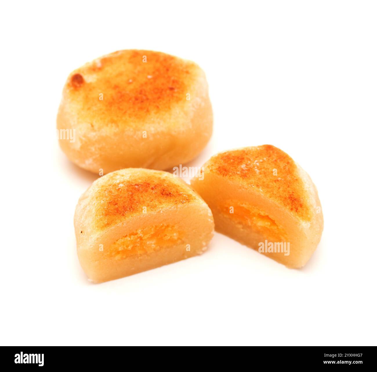 Pastel de yema, candied yolk covered in marzipan, one of many Spanish ...