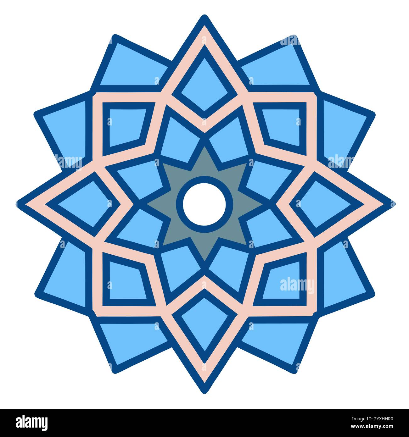 Islamic decorations in the dome of the Prophet's Mosque in Saudi Arabia ...