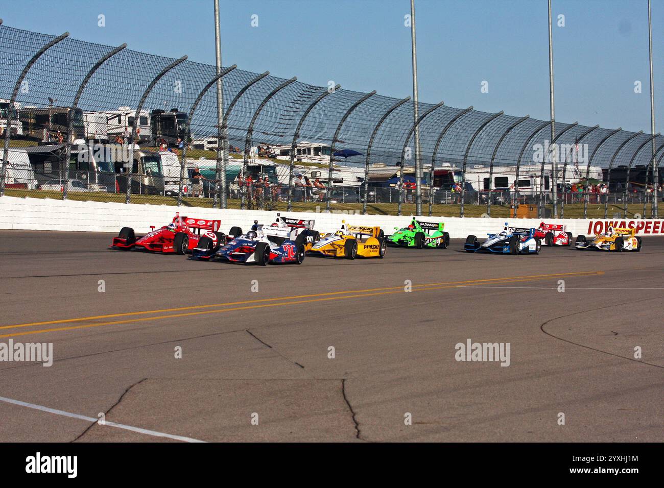 Newton Iowa, USA - June 22, 2012: Indycar Iowa Corn 250. Racing action ...