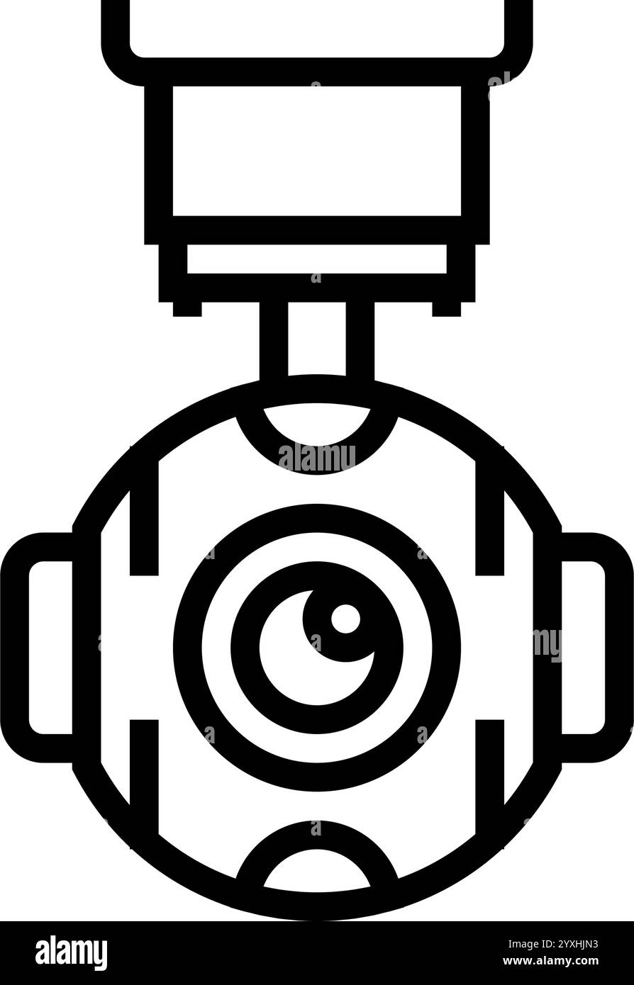 camera gimbal aerial vehicle line icon vector illustration Stock Vector ...