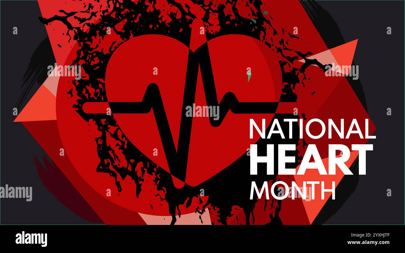 National Heart Month - banner, vector illustration Stock Vector Image ...