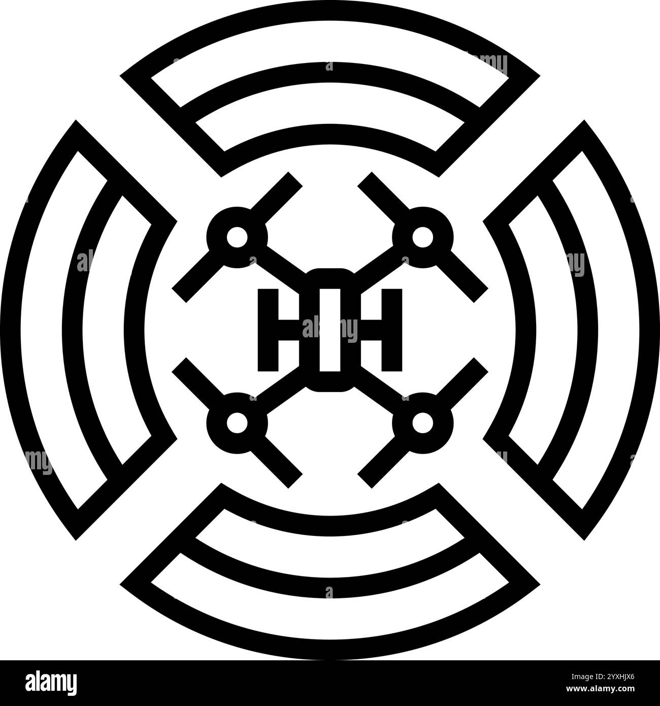 airspace map unmanned aerial vehicle line icon vector illustration ... airspace map unmanned aerial vehicle line icon vector illustration ...