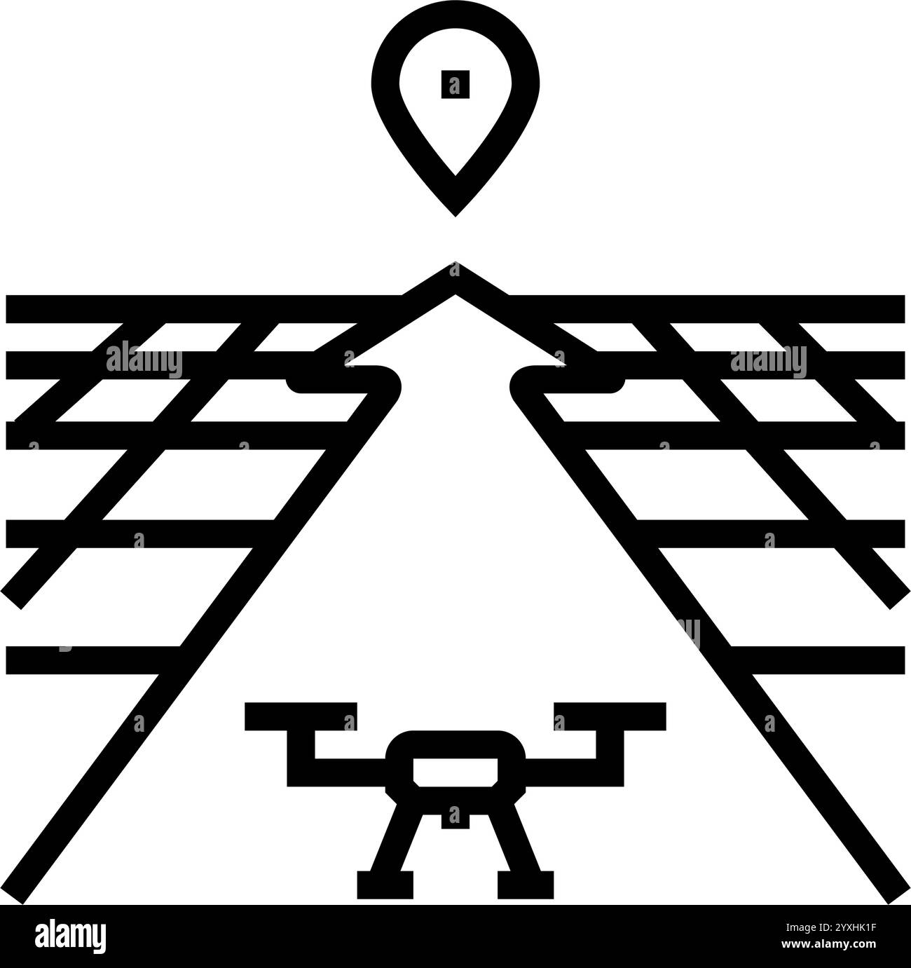 flight path arrow unmanned aerial vehicle line icon vector illustration ...