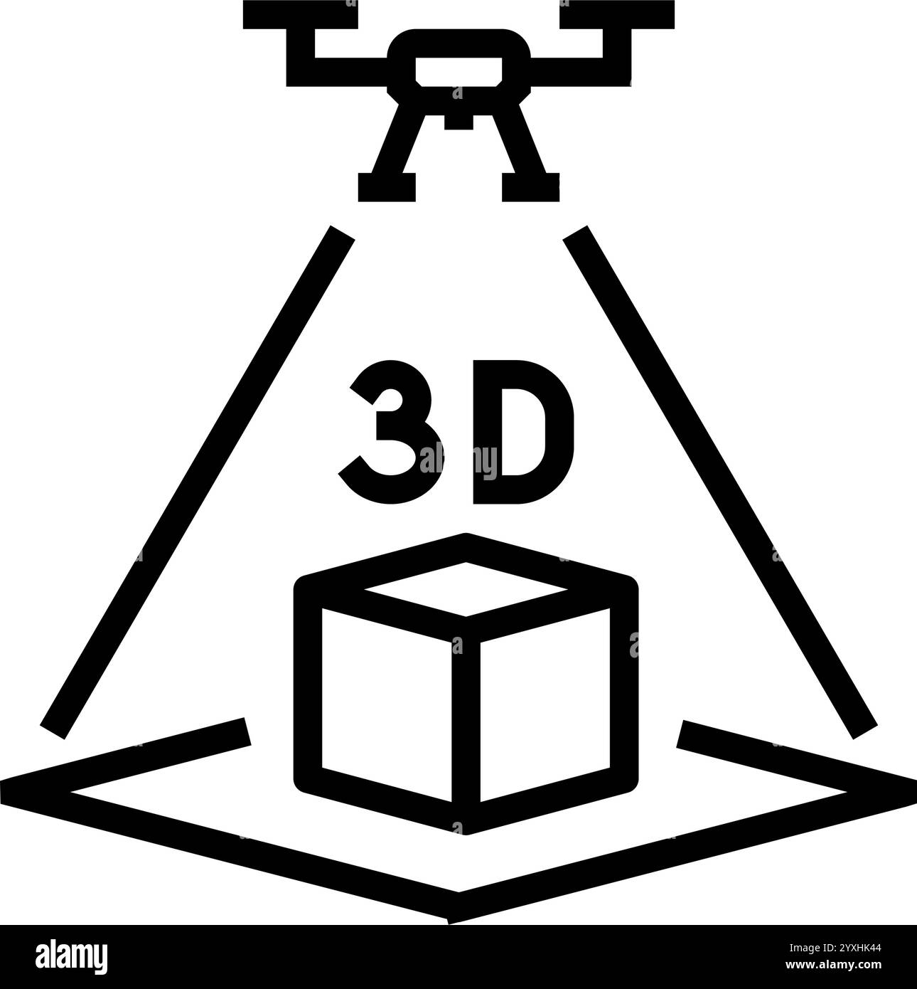 3d mapping tool aerial vehicle line icon vector illustration Stock ...