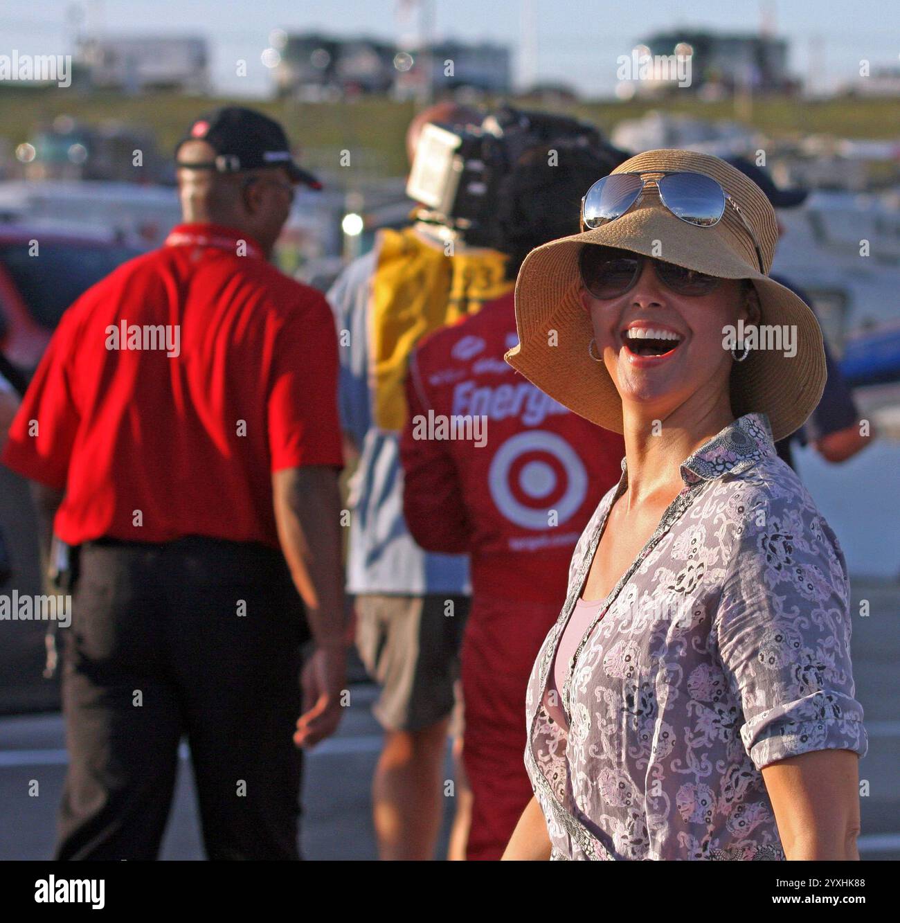 Newton Iowa, USA - June 22, 2012: Indycar Iowa Corn 250. Racing action ...