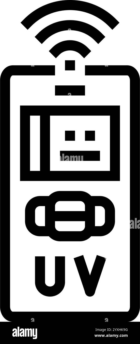uv detector wearable line icon vector illustration Stock Vector Image ...