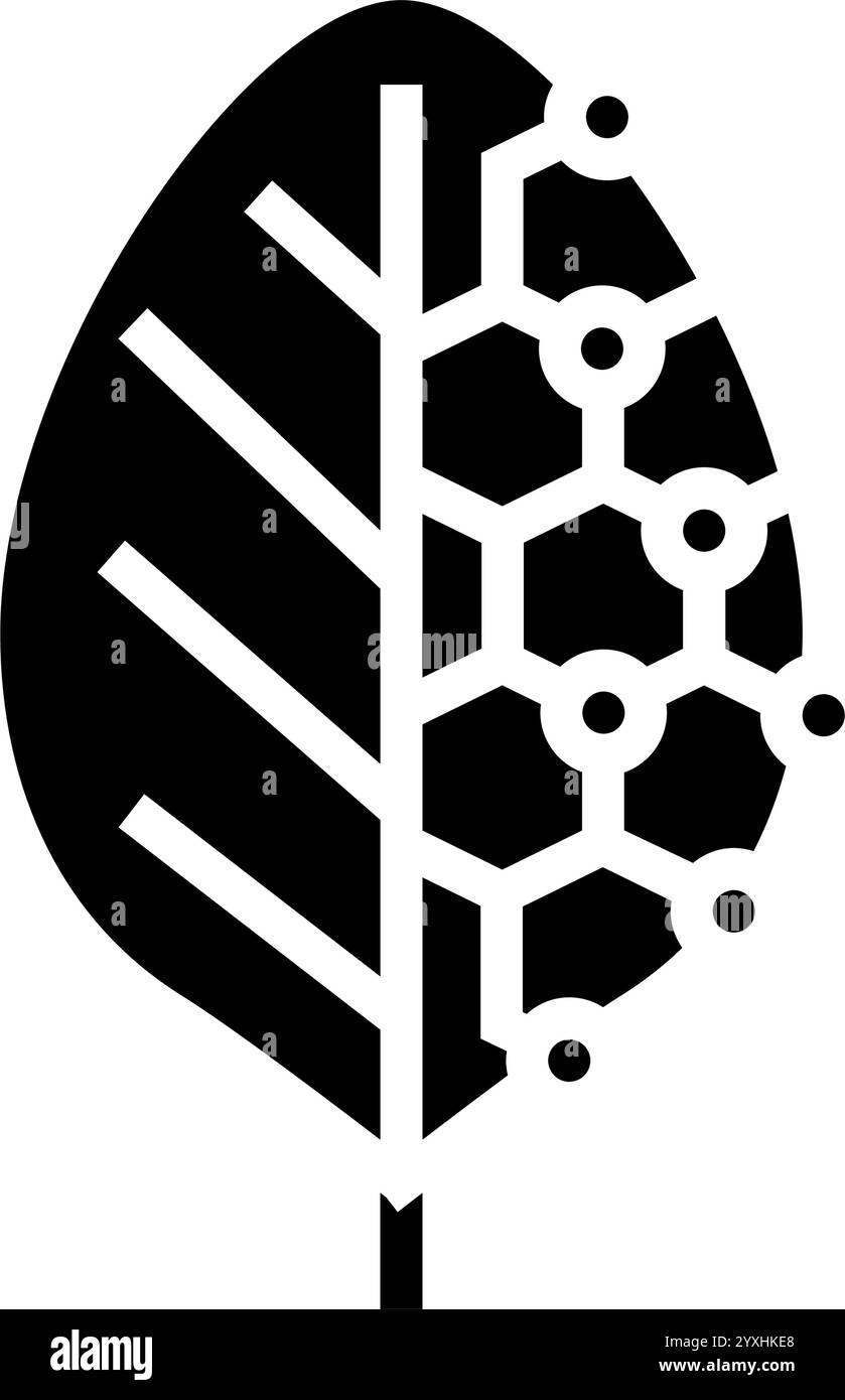 biotech leaf agri tech glyph icon vector illustration Stock Vector ...