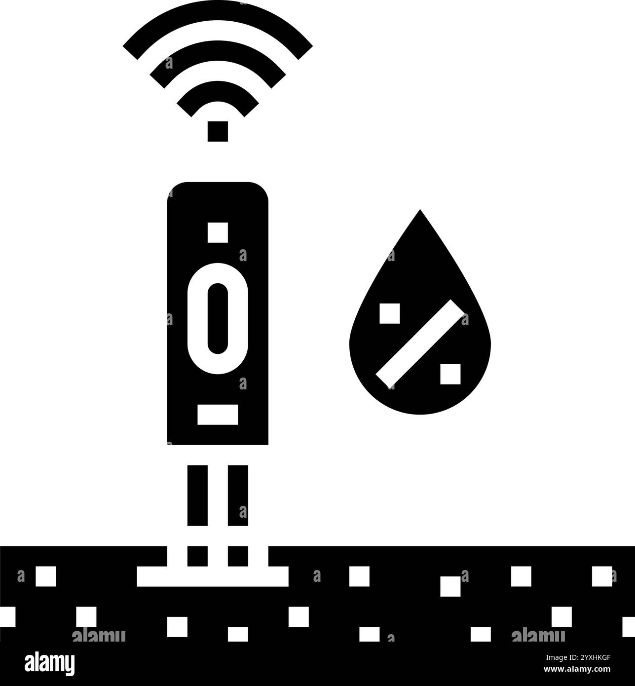 soil moisture sensor agri tech glyph icon vector illustration Stock ...