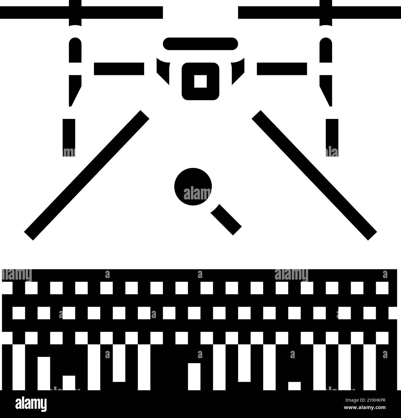 drone for crop monitoring glyph icon vector illustration Stock Vector ...