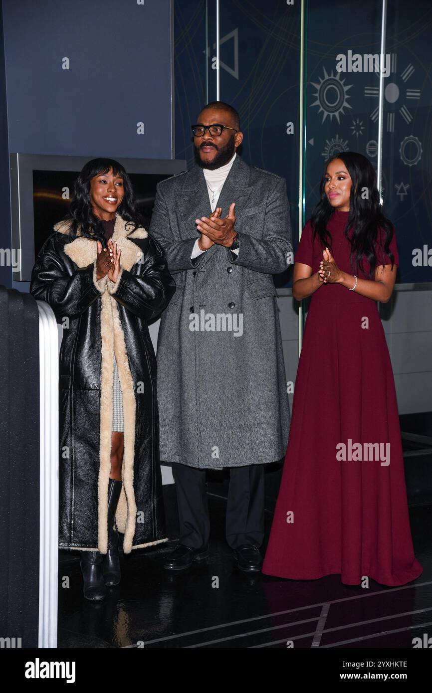 New York, USA. 16th Dec, 2024. Ebony Obsidian, Tyler Perry and Kerry ...
