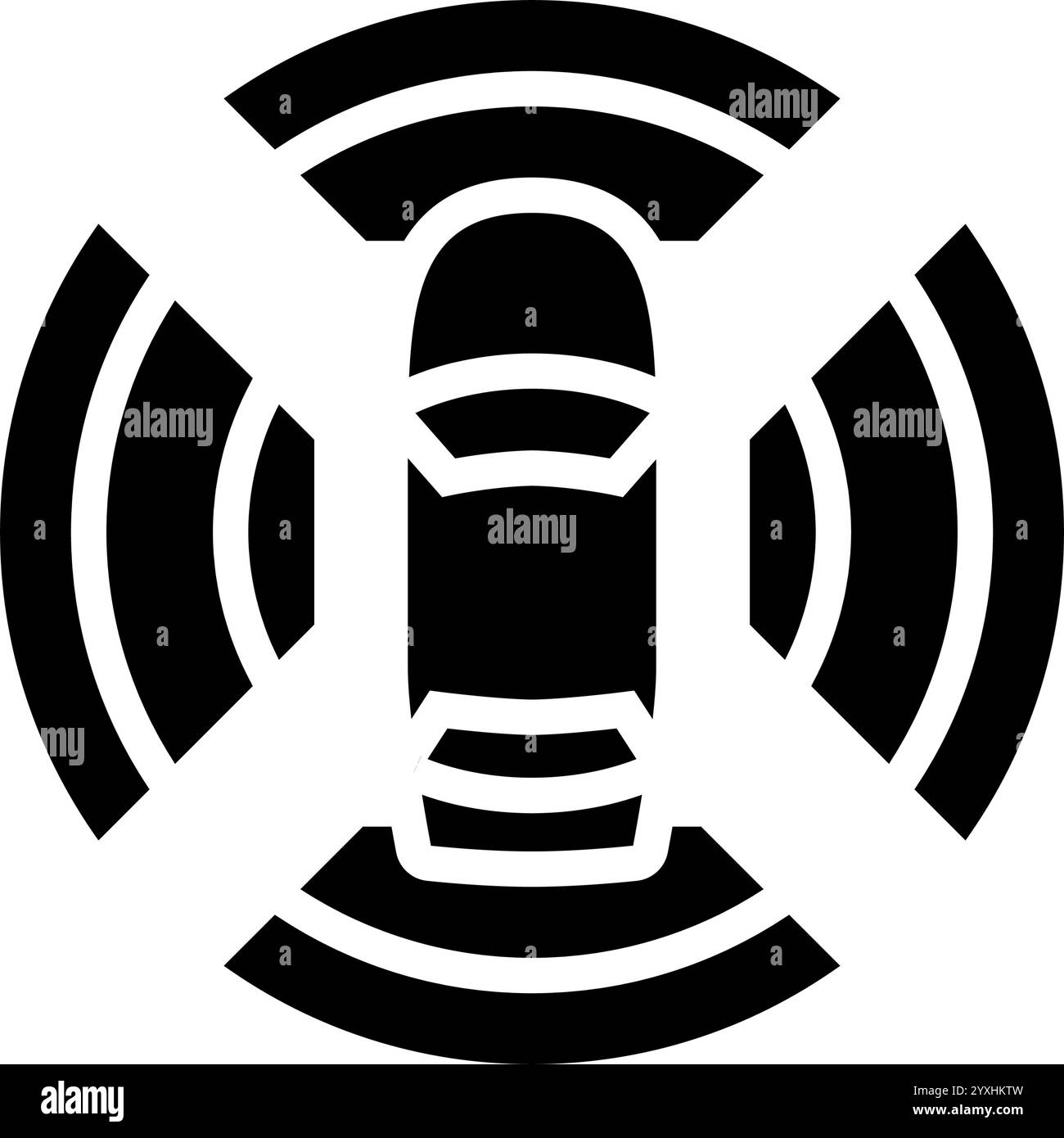 sensor array autonomous vehicle glyph icon vector illustration Stock ...