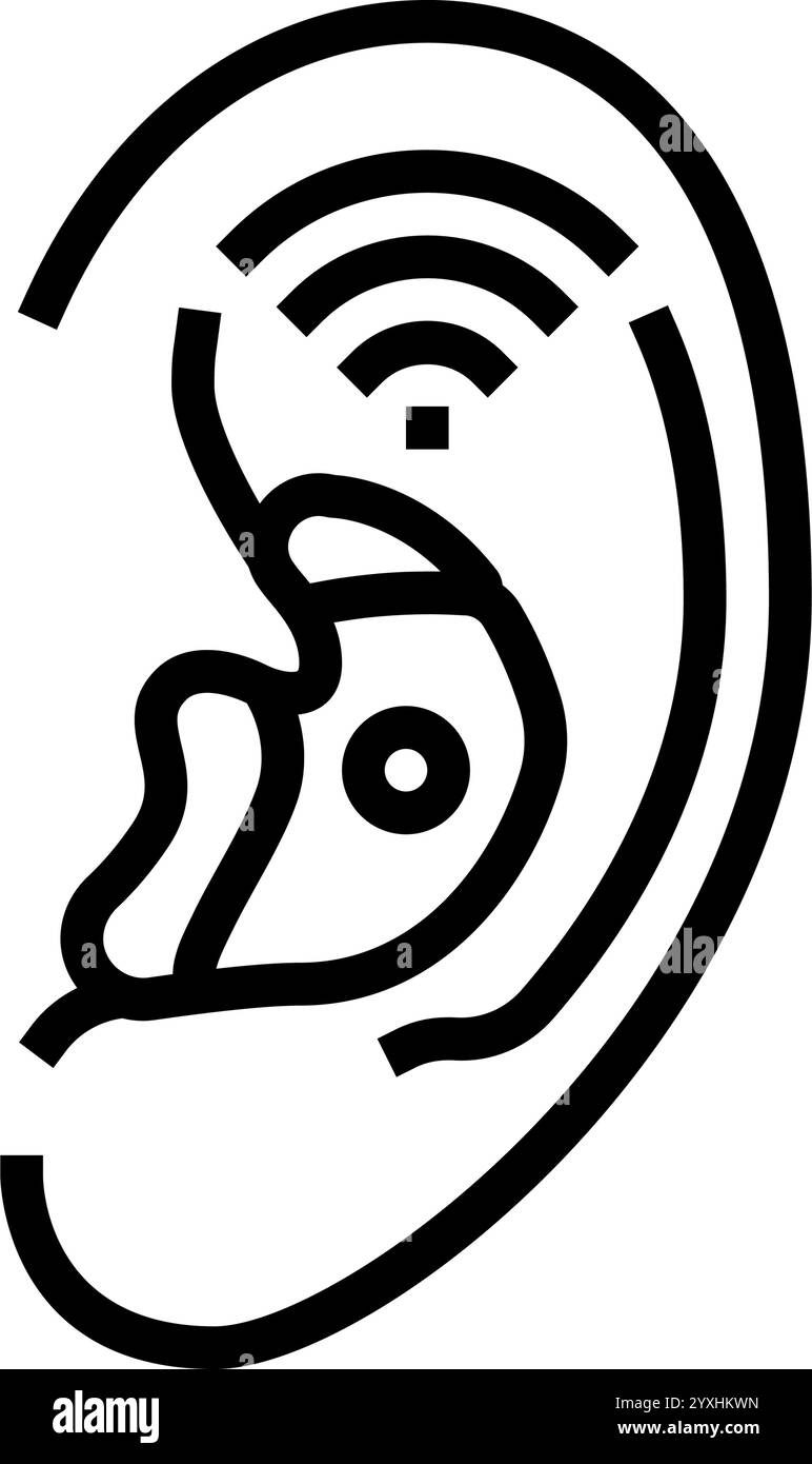 smart hearing aid wearable line icon vector illustration Stock Vector ...