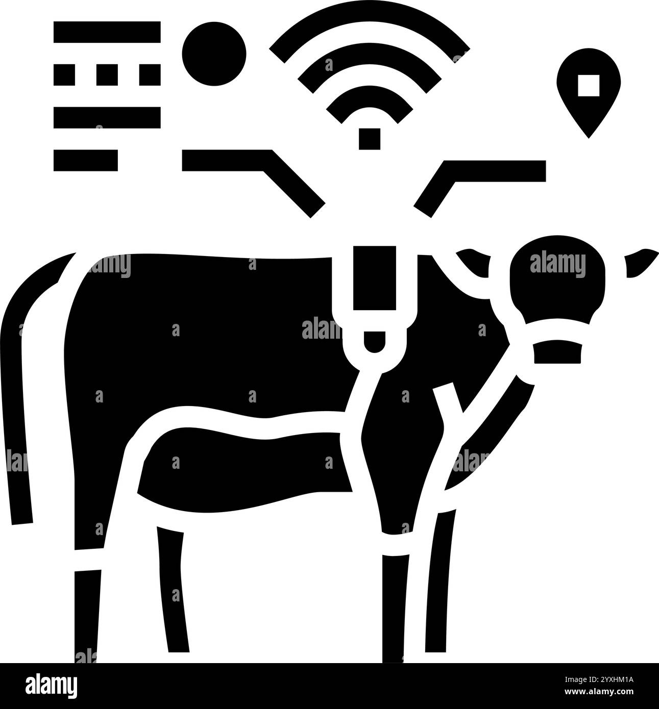 livestock tracker agri tech glyph icon vector illustration Stock Vector ...