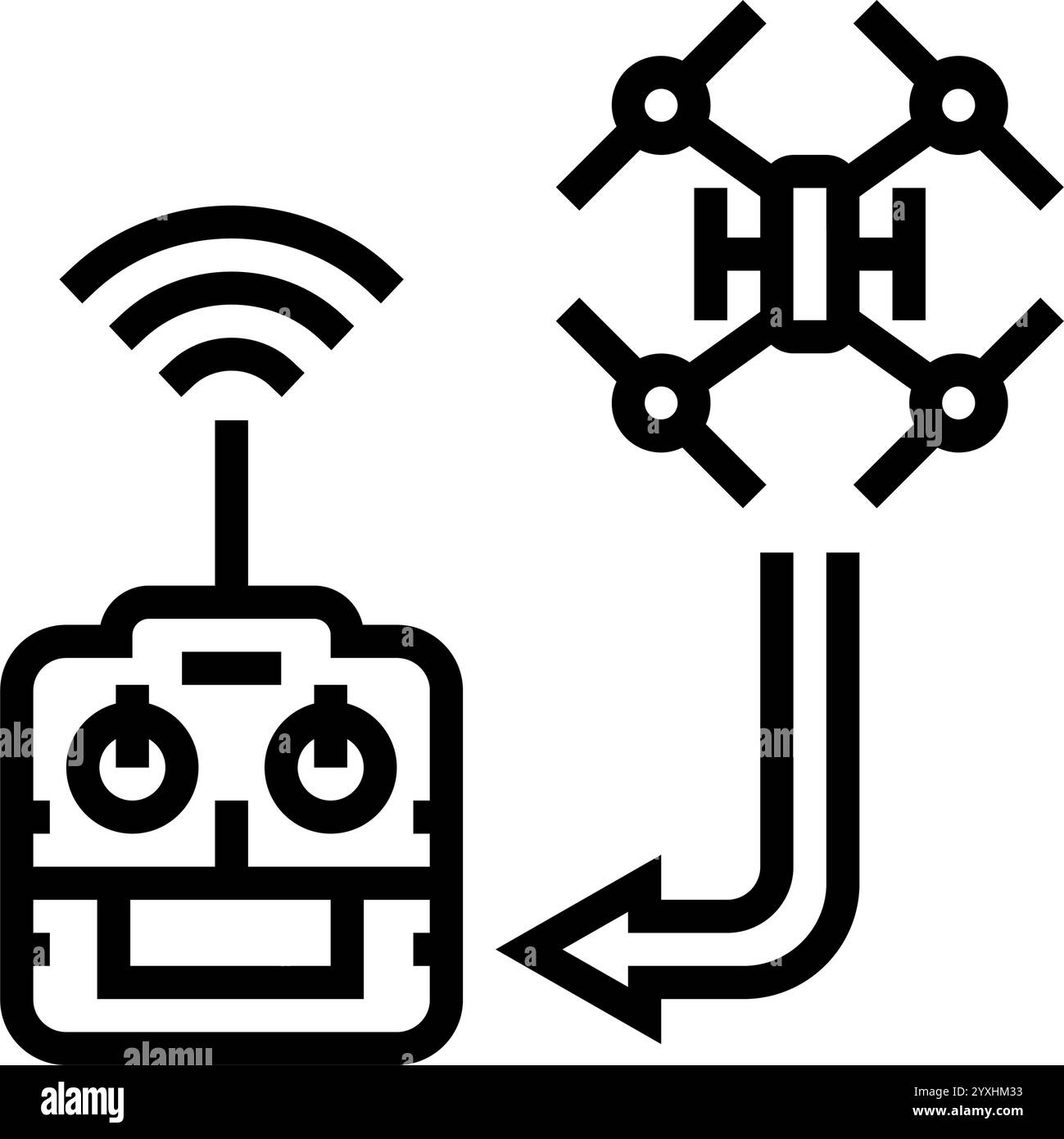 signal transmission aerial vehicle line icon vector illustration Stock ...