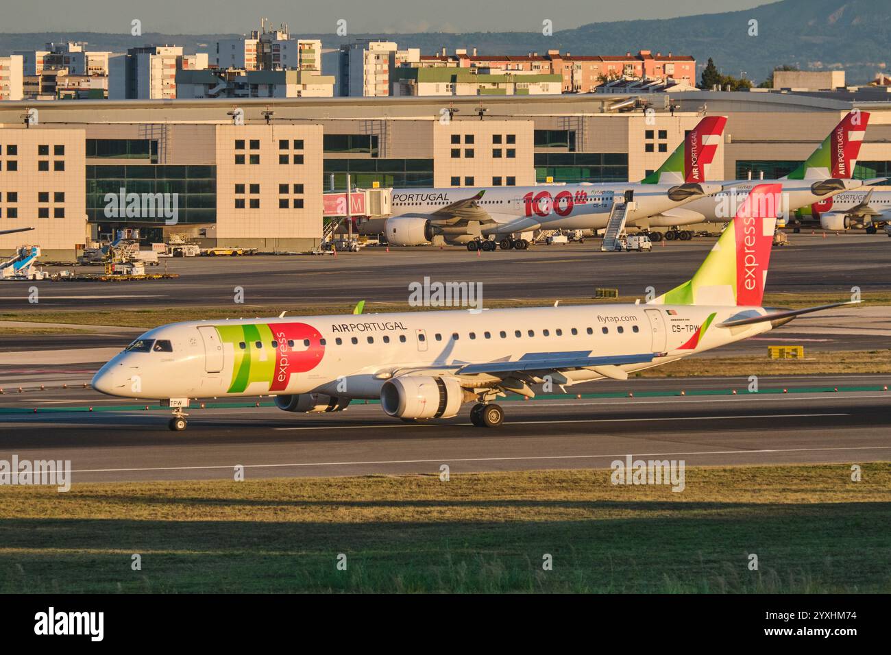 TAP Air Portugal Embraer Embraer E190LR passenger plane taxi on runway ...