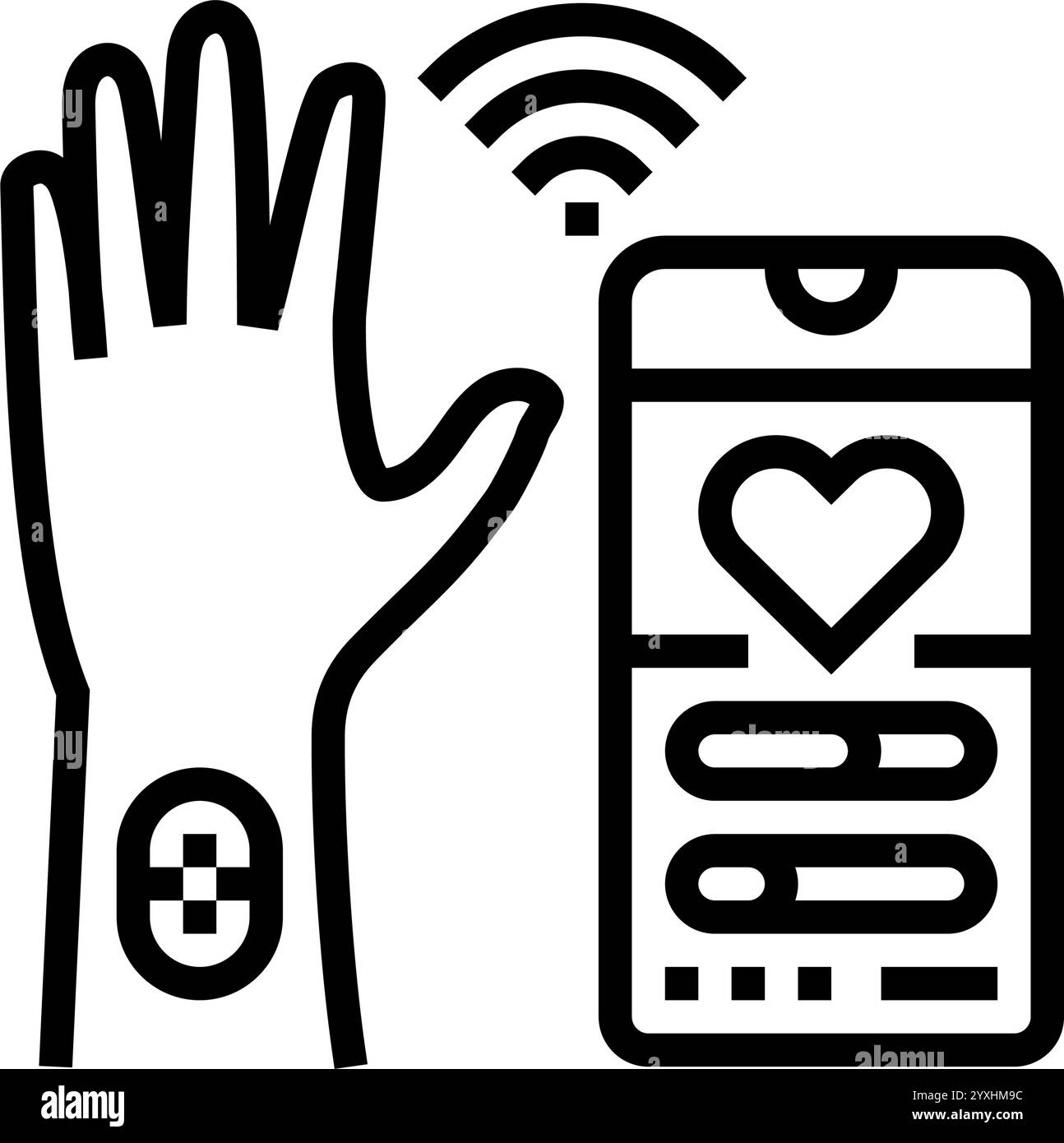 health sensor wearable line icon vector illustration Stock Vector Image ...