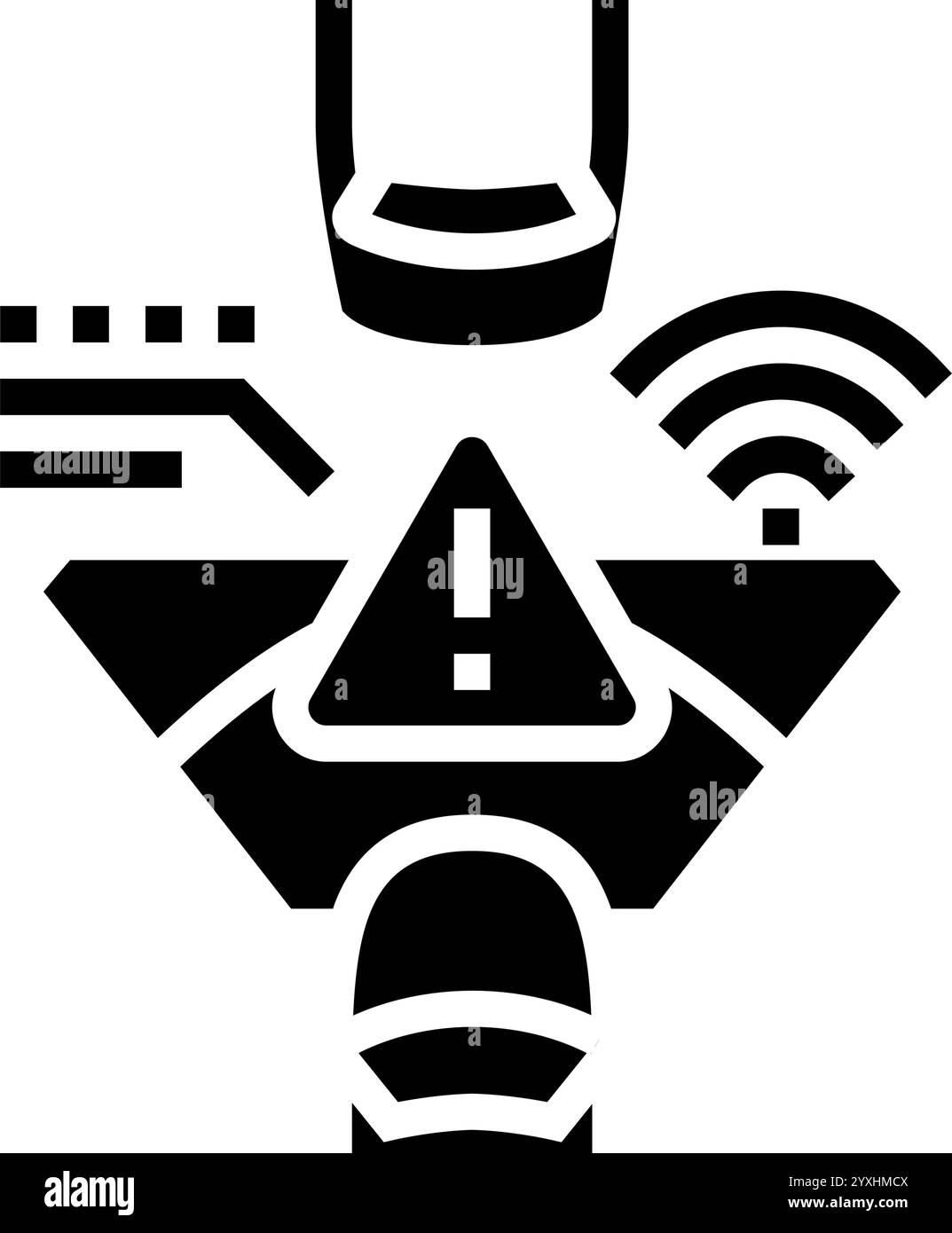 emergency braking system glyph icon vector illustration Stock Vector ...