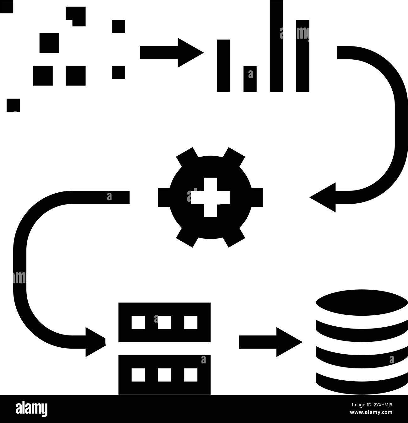 pipeline big data glyph icon vector illustration Stock Vector Image ...