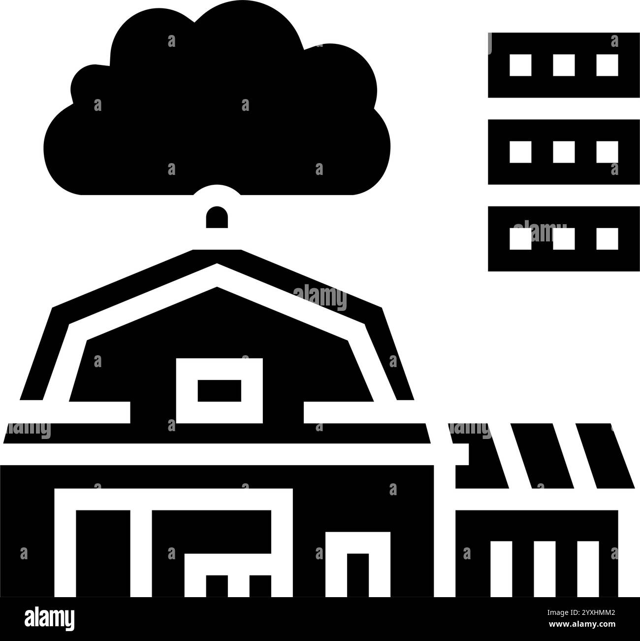 iot connected farm agri tech glyph icon vector illustration Stock ...