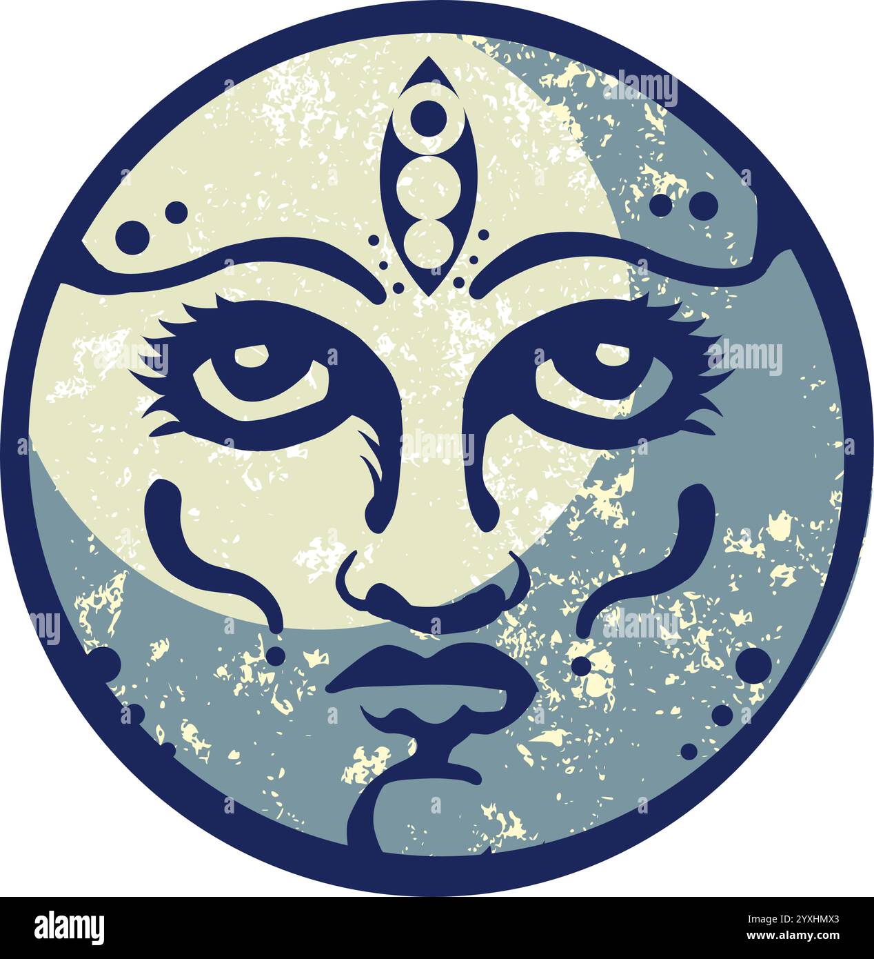Moon sun face vintage Stock Vector Images - Alamy