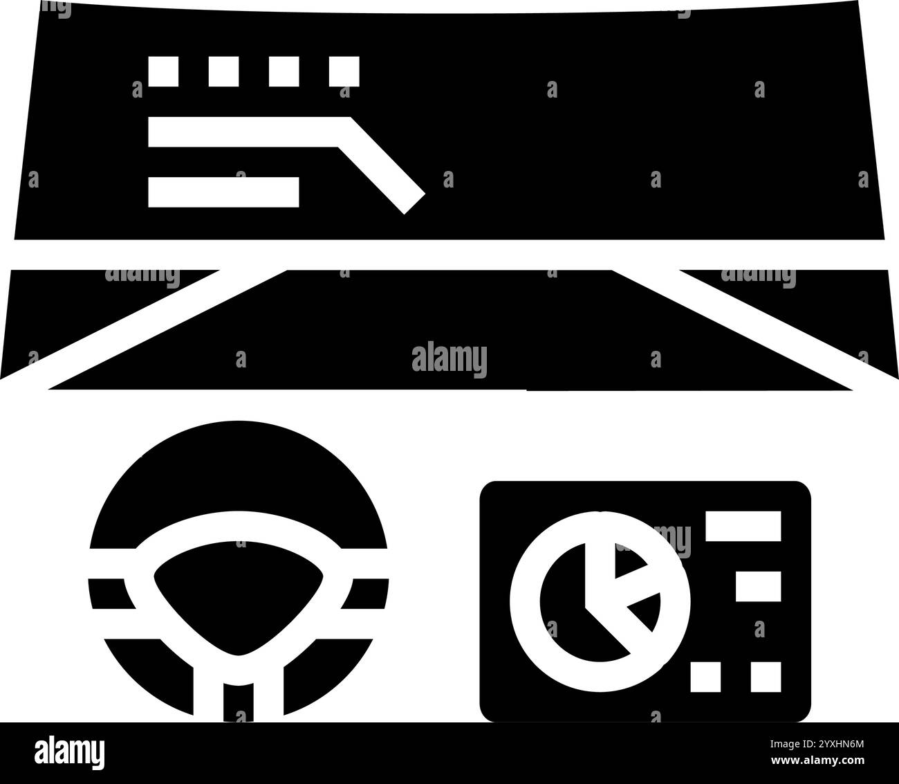 Connectivity Dashboard Autonomous Vehicle Glyph Icon Vector Illustration Stock Vector Image