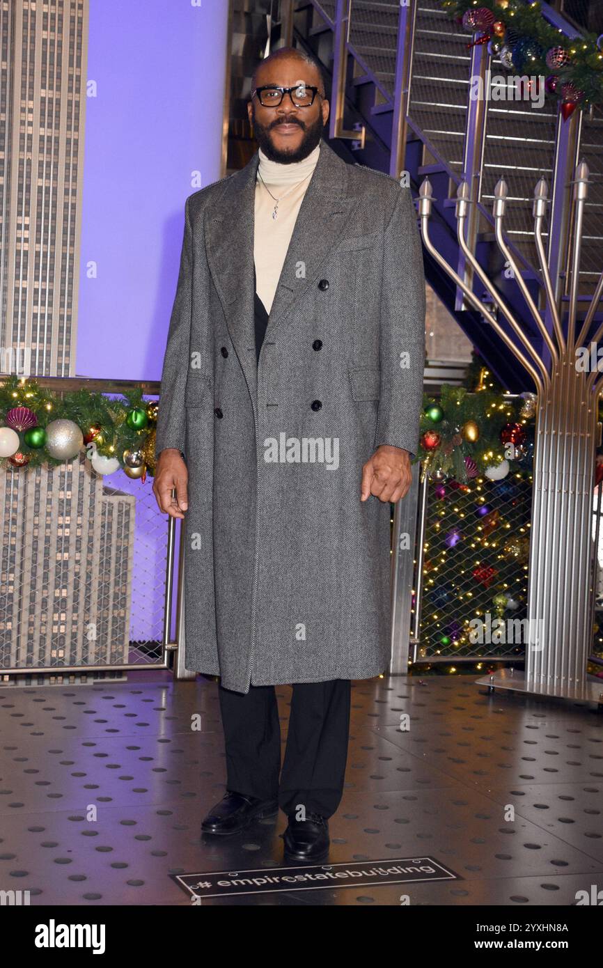 NEW YORK, NY: DECEMBER 16: Tyler Perry pictured lighting the Empire ...