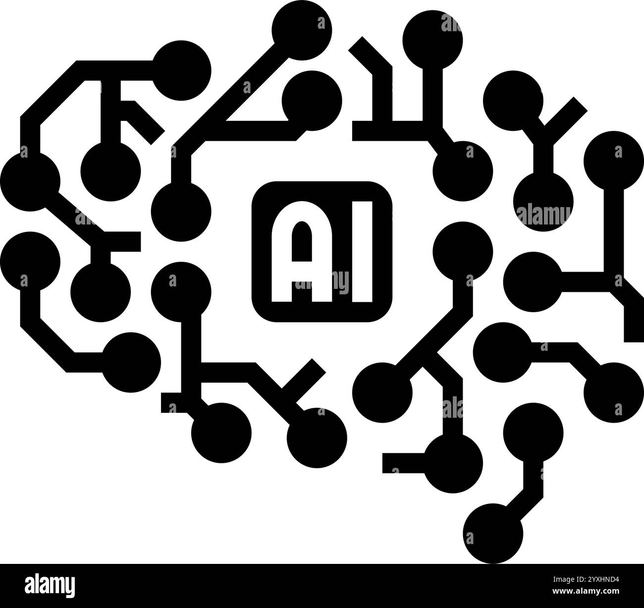 Ai brain glyph icon hi-res stock photography and images - Alamy