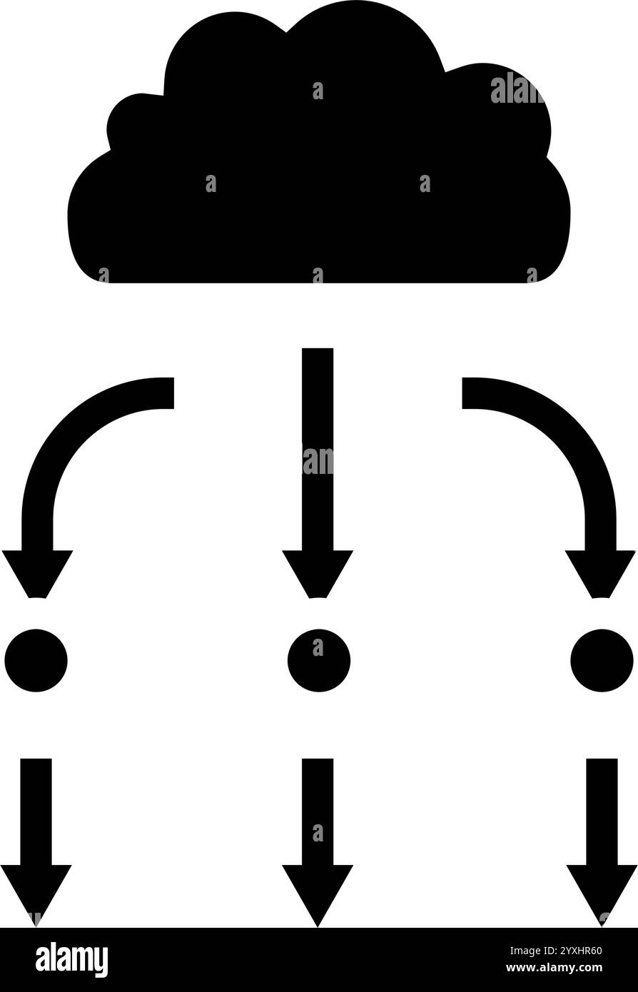 load balancer cloud computing glyph icon vector illustration Stock ...