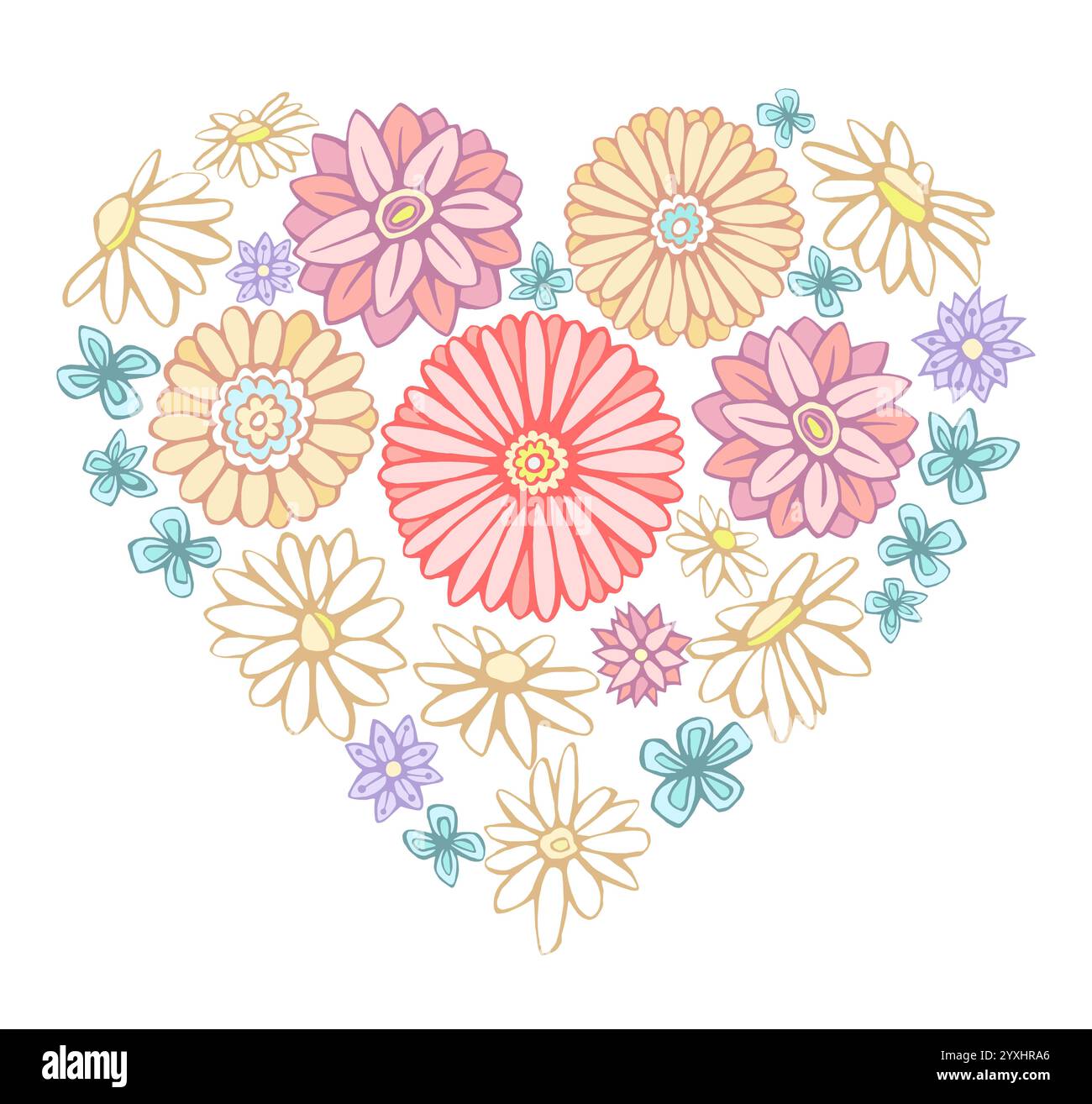 Flower heart in the colors. Vector illustration Stock Vector Image ...