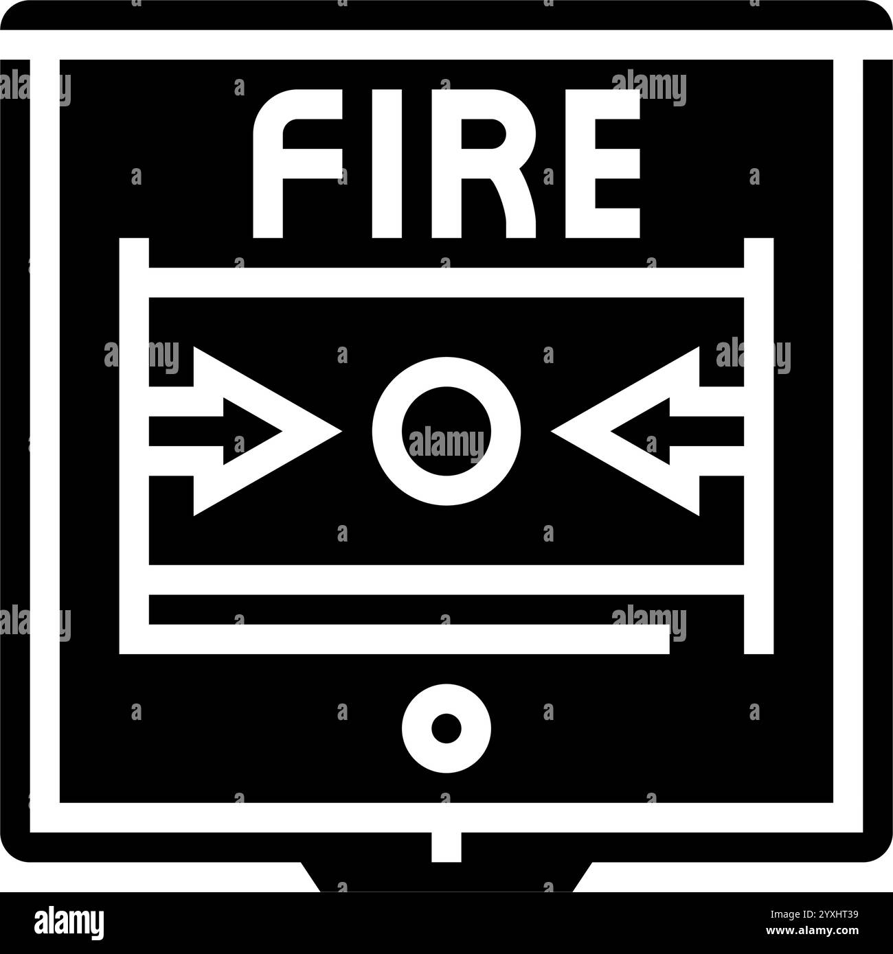 fire alarm button glyph icon vector illustration Stock Vector Image & Art - Alamy