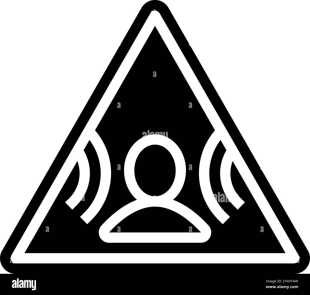 noise hazard warning injury prevention glyph icon vector illustration ...