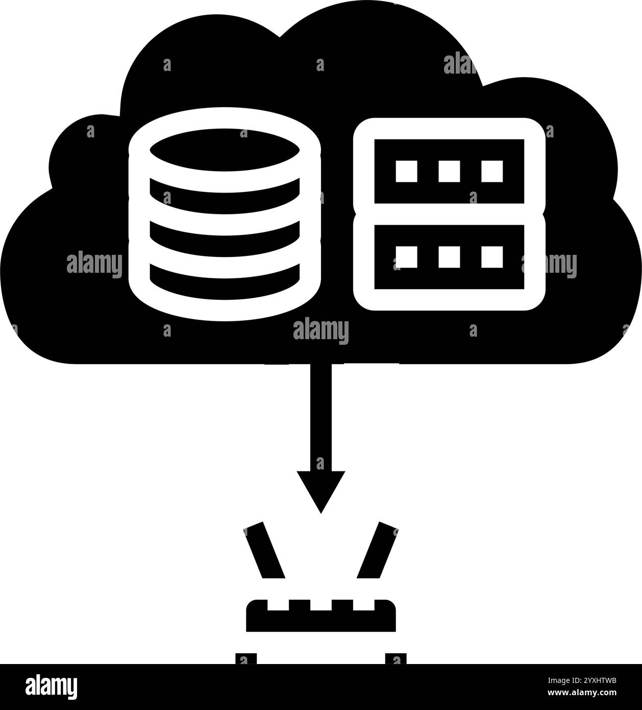 cloud infrastructure data center glyph icon vector illustration Stock ...