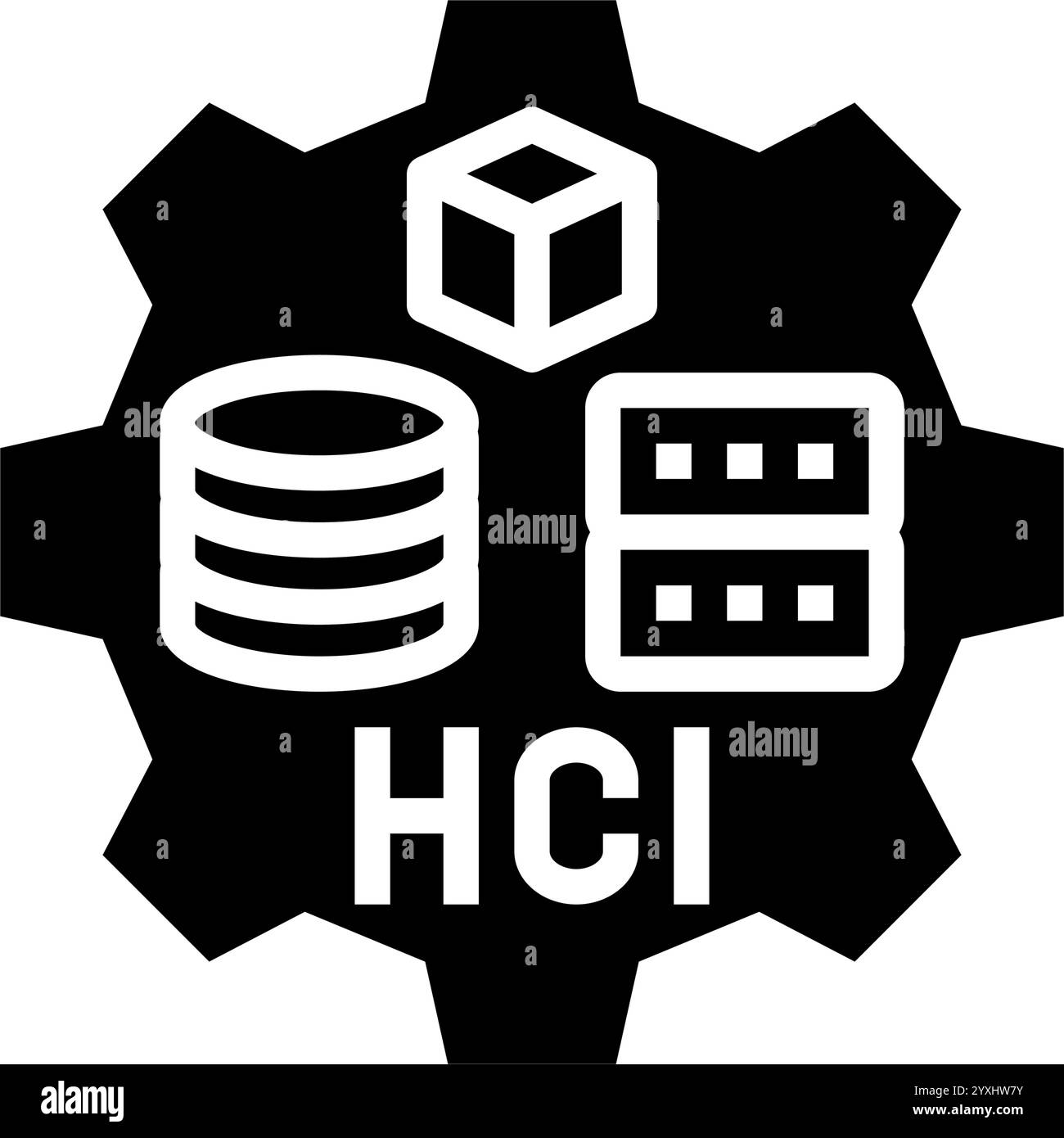 hyper converged infrastructure glyph icon vector illustration Stock ...