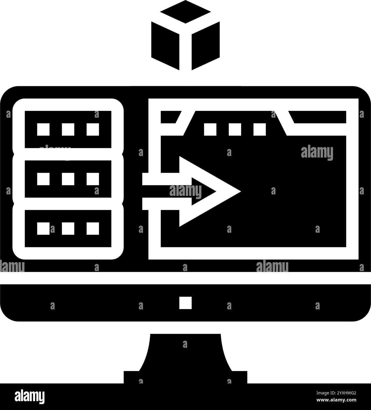 virtual machine data center glyph icon vector illustration Stock Vector ...
