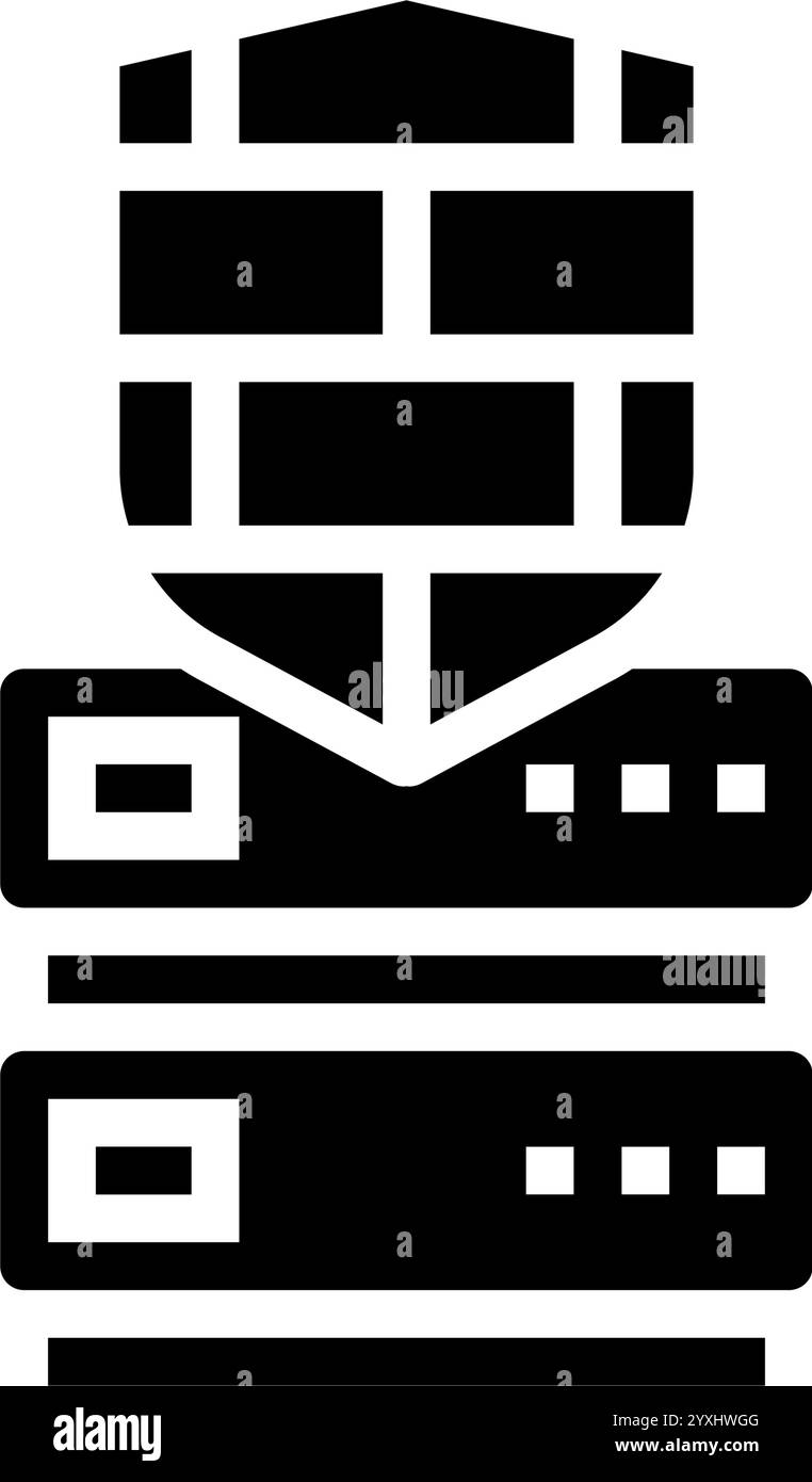 security firewall data center glyph icon vector illustration Stock ...
