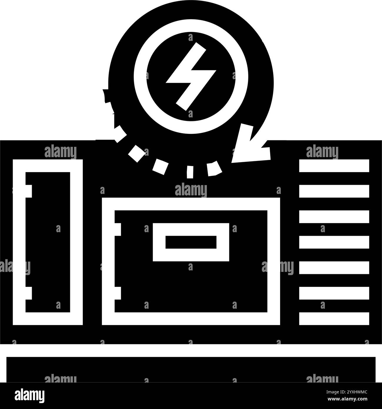redundant power supply data center glyph icon vector illustration Stock ...