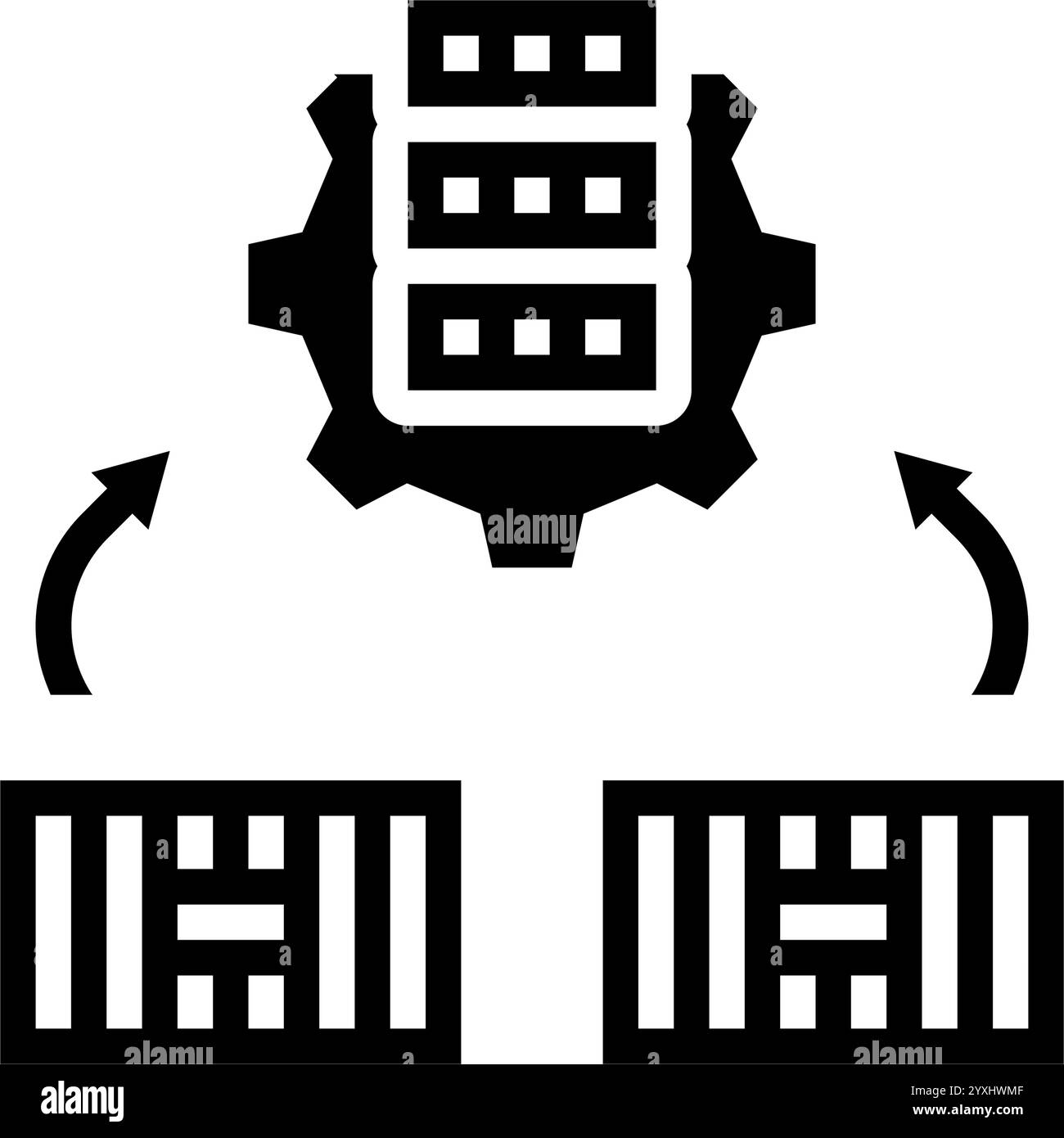 container orchestration data center glyph icon vector illustration ...