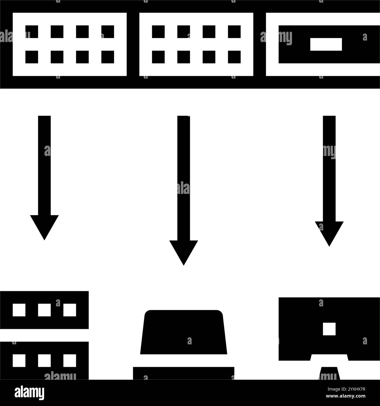 network switch data center glyph icon vector illustration Stock Vector ...