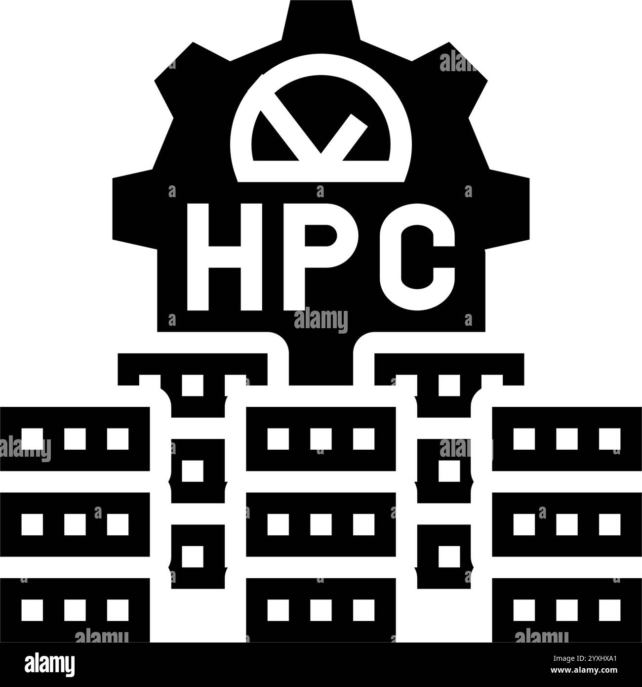 high performance computing glyph icon vector illustration Stock Vector ...