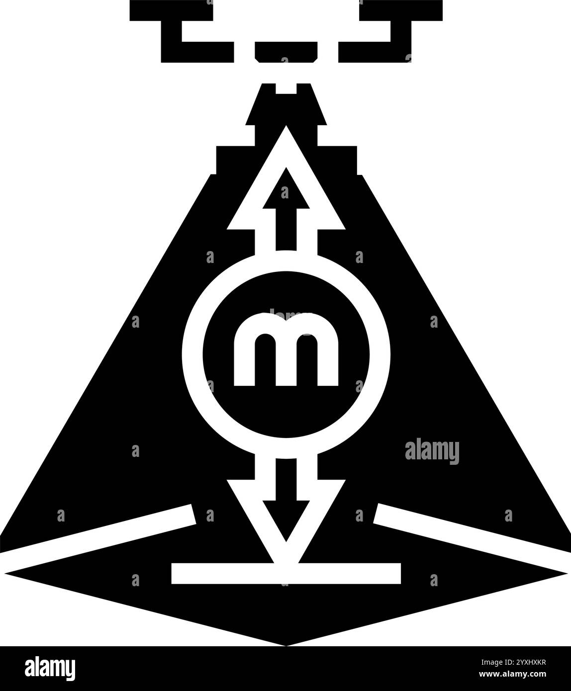 altitude meter unmanned aerial vehicle glyph icon vector illustration ...