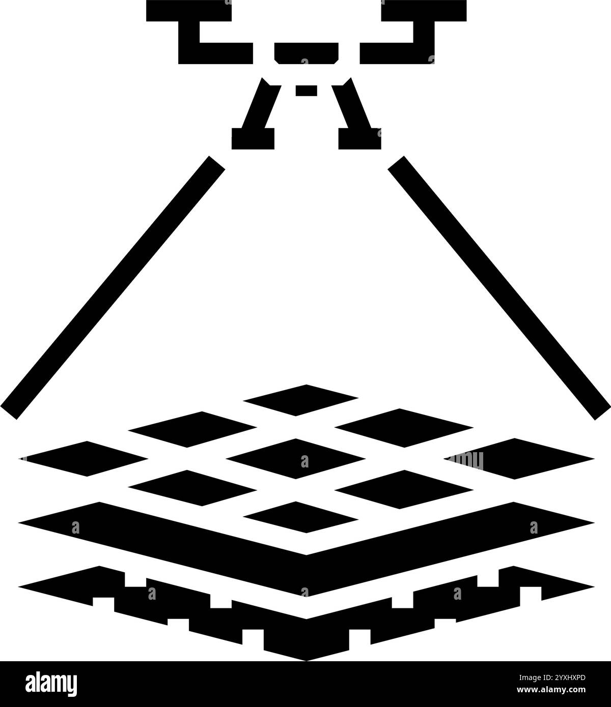 surveying tool unmanned aerial vehicle glyph icon vector illustration ...